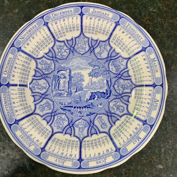 Spode | Art | Spode Blue And White Calendar Plate 996 | Poshmark
